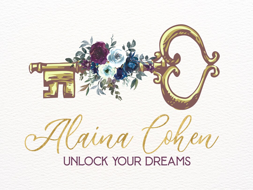 Elegant Vintage Gold Key Custom Logo Design, Real Estate Branding ...