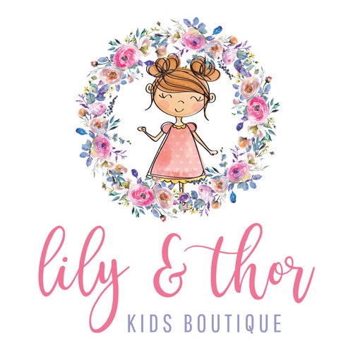 Two Girls Logo Design Sisters Children's Boutique Kids - Etsy