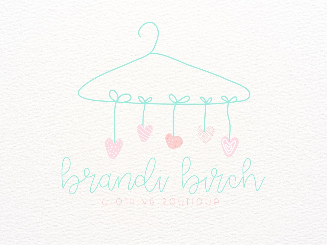 Hand Drawn Logo Boutique Hanger Clothing Store Kids Consignment Shop ...