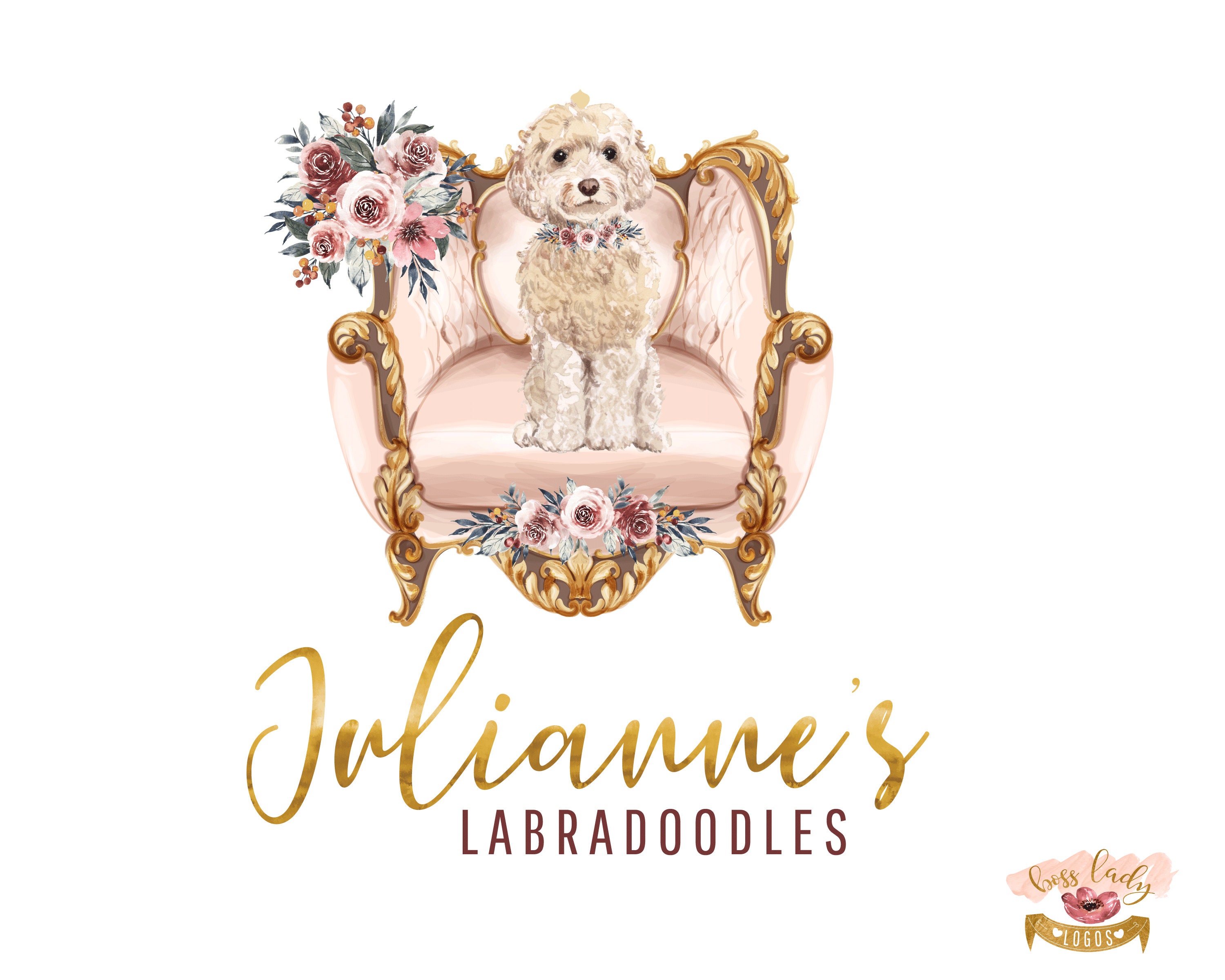 Watercolor Dog Logos Labradoodle Logo Design Grooming Logo - Etsy Australia