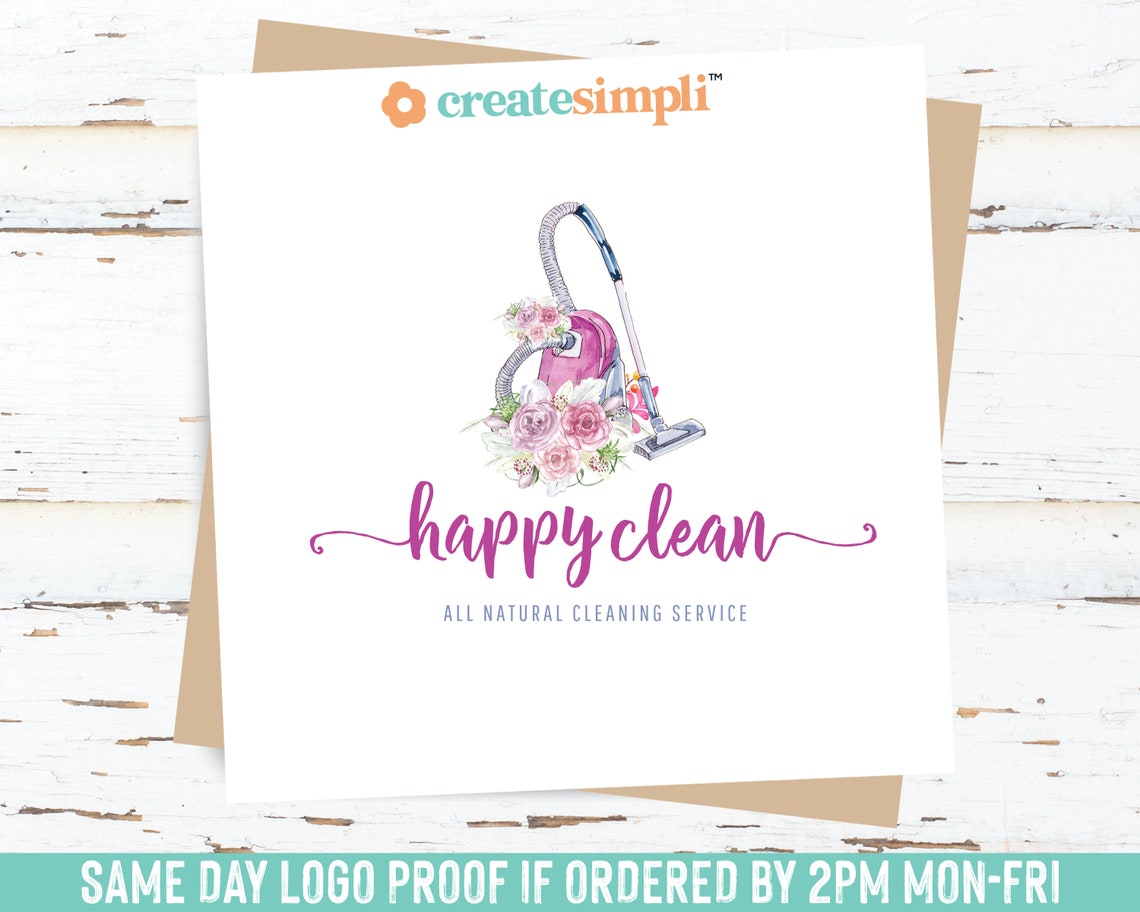 Cleaning Service Logo Purple Vacuum Logo Maid Logo Design - Etsy