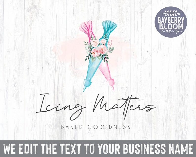 Piping Bag Logo Icing Bag Logo Design Bakery Logo Baking - Etsy