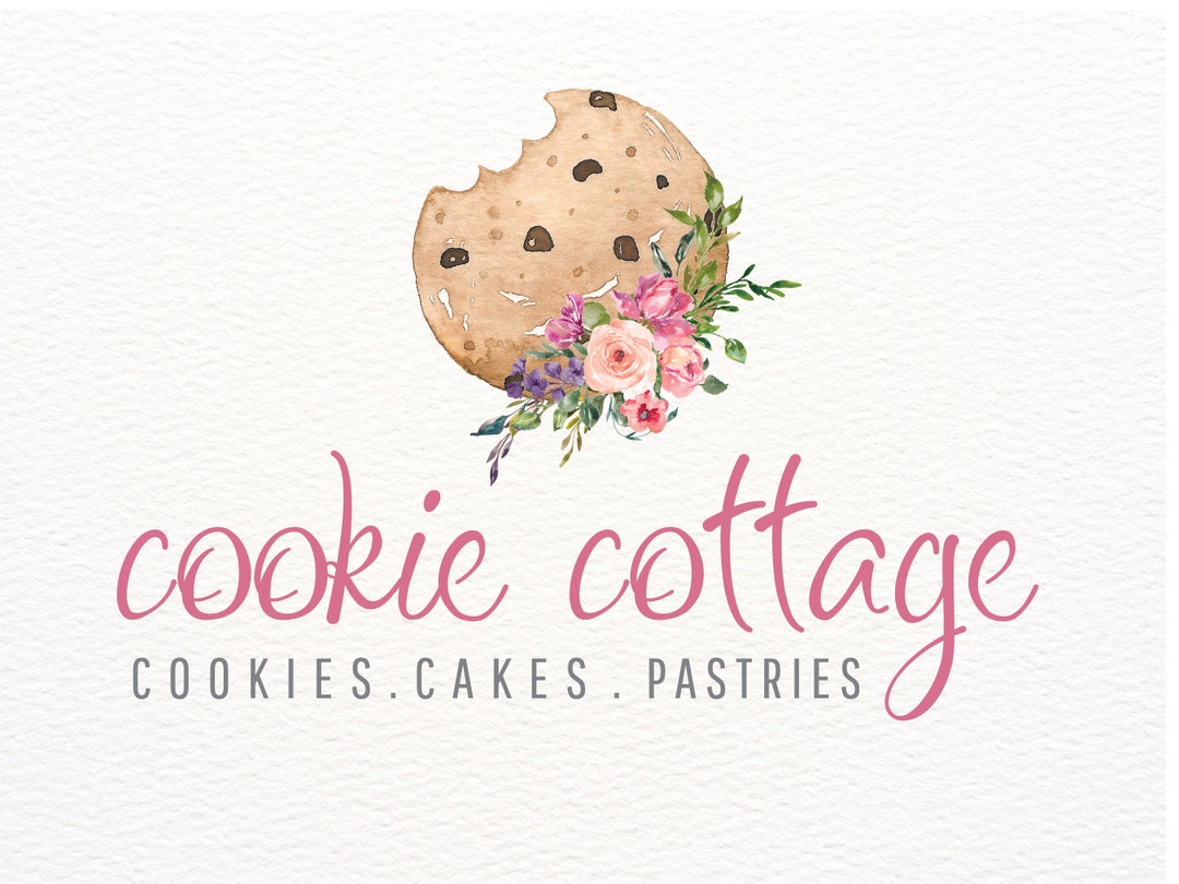 Cookie Logo, Bakery Logo Premade, Chocolate Chip Cookie Logo, Baker ...