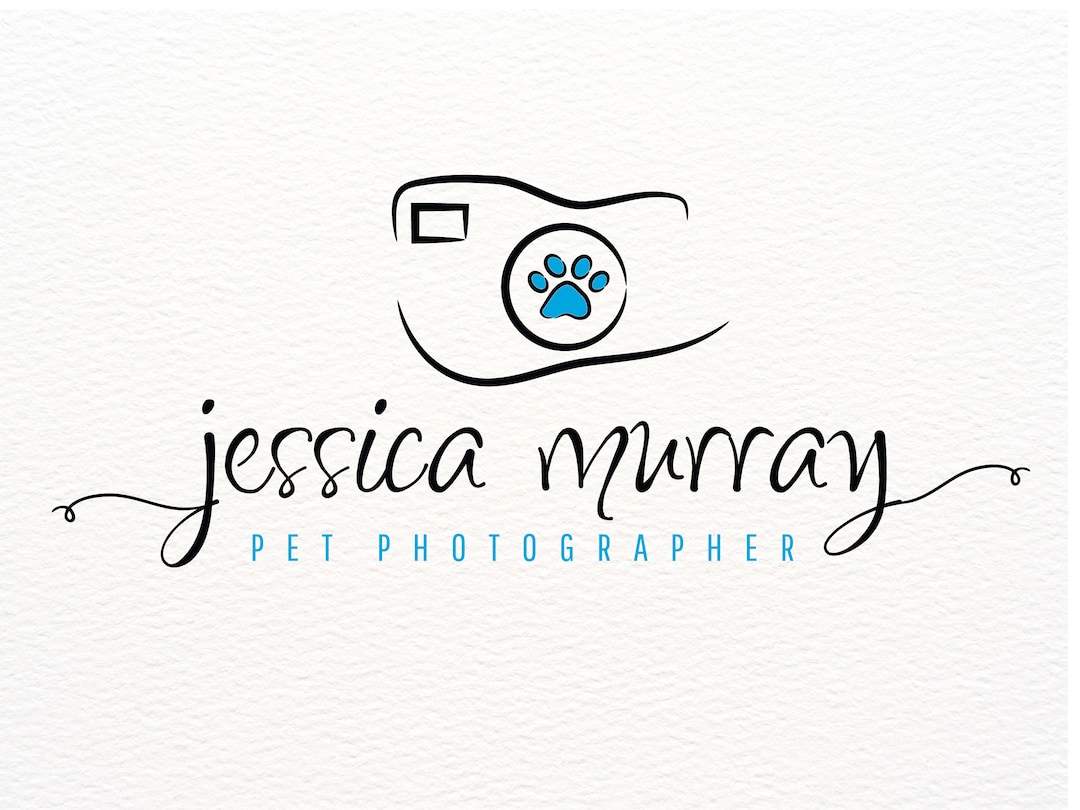Pet Photography Logo, Paw Print Photographer Logo Branding, Camera Logo ...