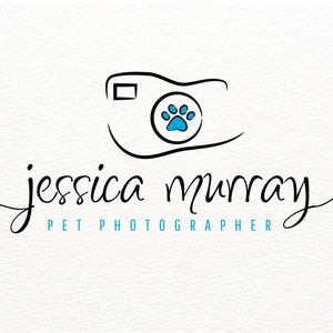 Pet Photography Logo, Paw Print Photographer Logo Branding, Camera Logo ...