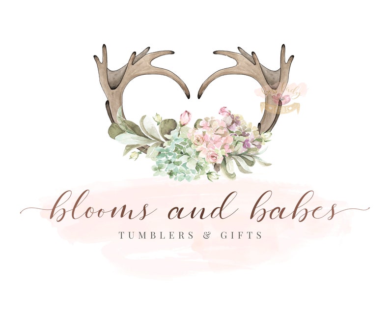 Heart Shaped Anlters Logo Design Boho Logo Rustic Logos - Etsy