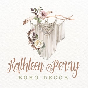 Macrame Logo Design | Knitting Logo | Rustic Boho Logo | Home Decor ...