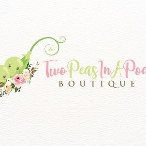 Pea Pod Logo, Two Peas in A Pod Logo Design, Branding Kit, Branding ...
