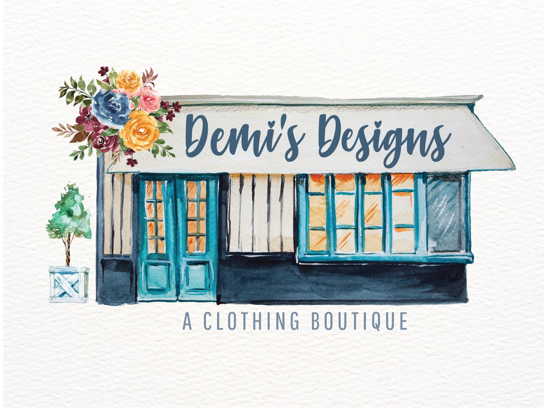 Storefront Logo, Cottage Logo, House With Flowers, Custom Logo ...