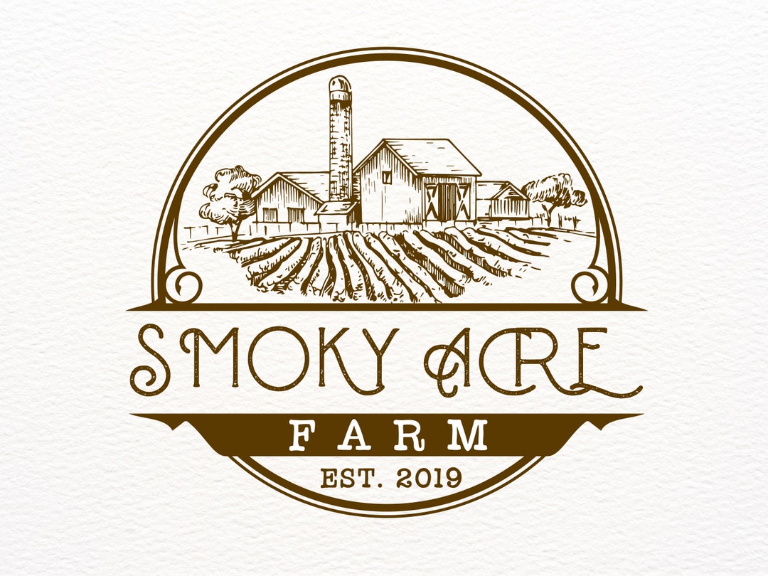 Vintage Farm Stamp Logo, Barn Logo, Silo Logo, Minimalist Logo, Hand ...
