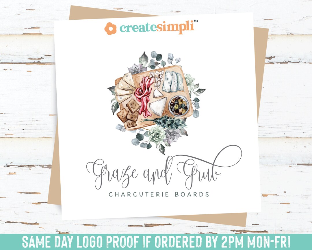 Charcuterie Board Logo Cheese Board Logo Custom Logo Design - Etsy