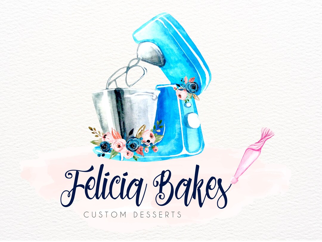 Mixer Logo, Blue Bakery Logo, Piping Bag Logo, Baking Logo, Baker Logos ...