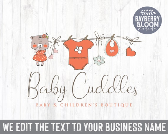 Baby Clothes Logo Children's Boutique Logo Design Kids - Etsy