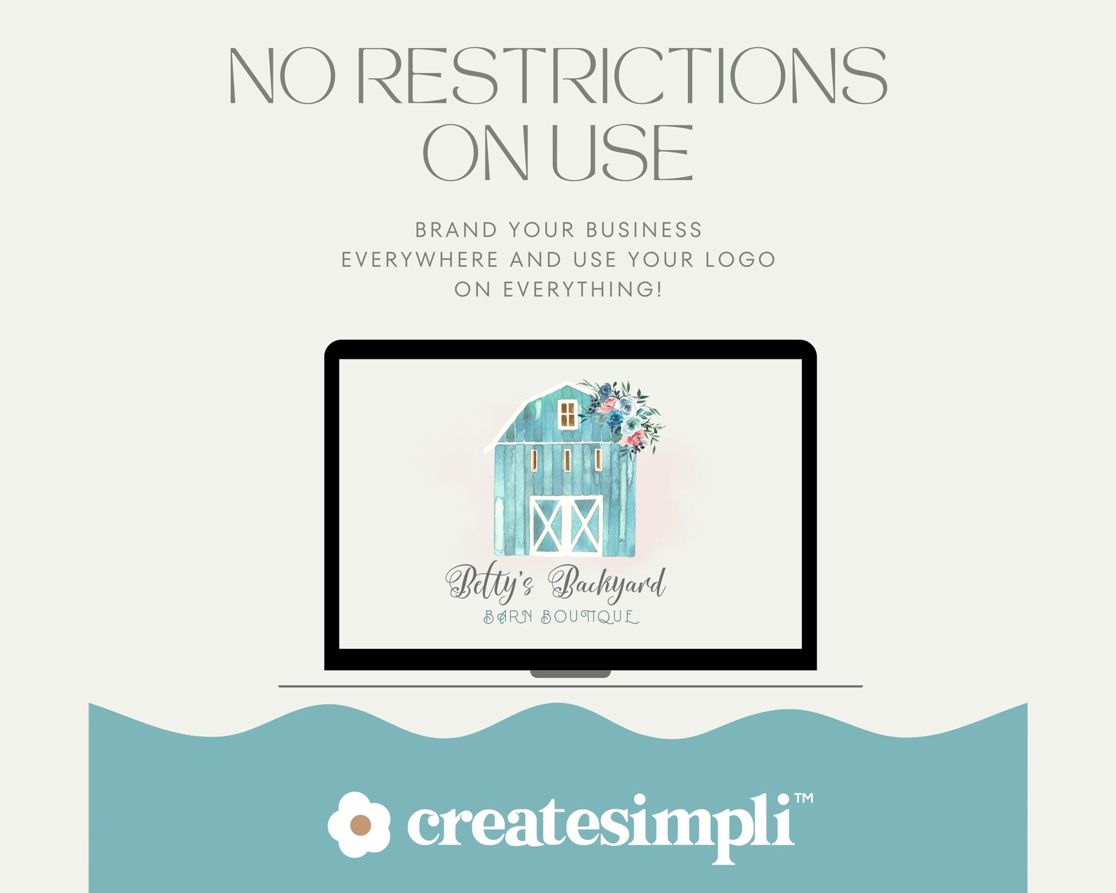 Barn Logo Design Rustic Teal Farmhouse Logo Branding - Etsy