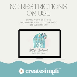 Barn Logo Design Rustic Teal Farmhouse Logo Branding - Etsy