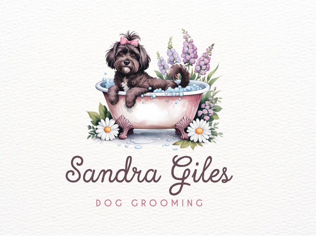 Custom Dog Logo, Labradoodle Dog, Goldendoodle Puppy, Pet Logo Branding ...