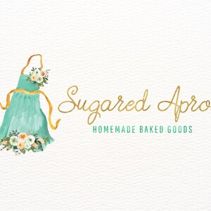 Apron Logo, Bakery Logo Design, Watercolor Baking Logo, Home Baker ...