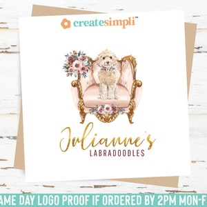 Watercolor Dog Logos Labradoodle Logo Design Grooming Logo - Etsy