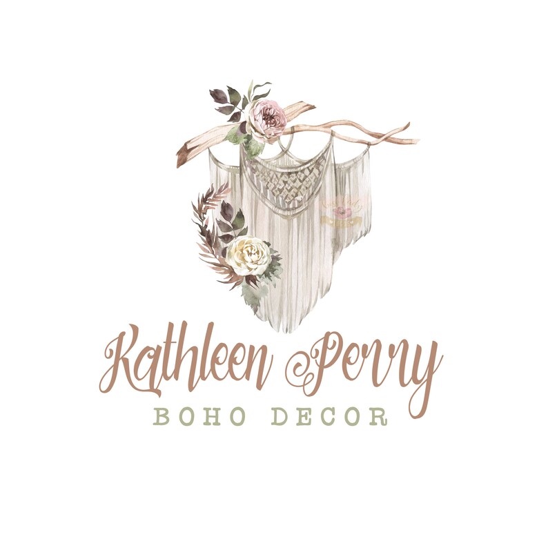 Macrame Logo Design Knitting Logo Rustic Boho Logo Home - Etsy