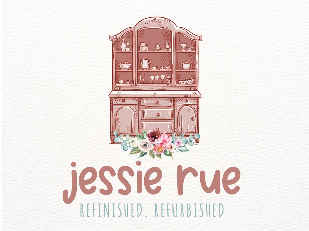 Refinished Furniture Logo Refurbished Armoire Kitchen Hutch - Etsy
