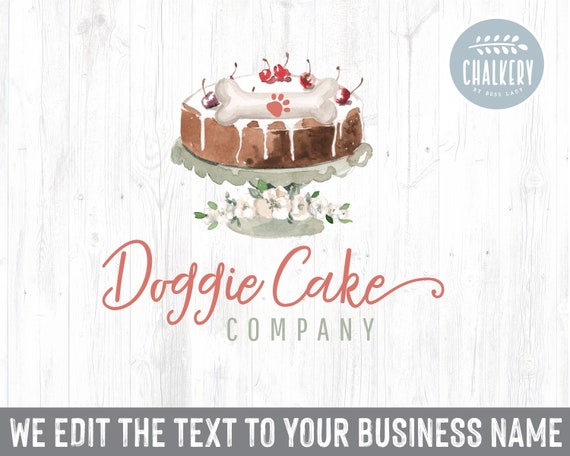 Pet Bakery Logo Design Branding Paw Print Dog Bone Cake Logo - Etsy ...