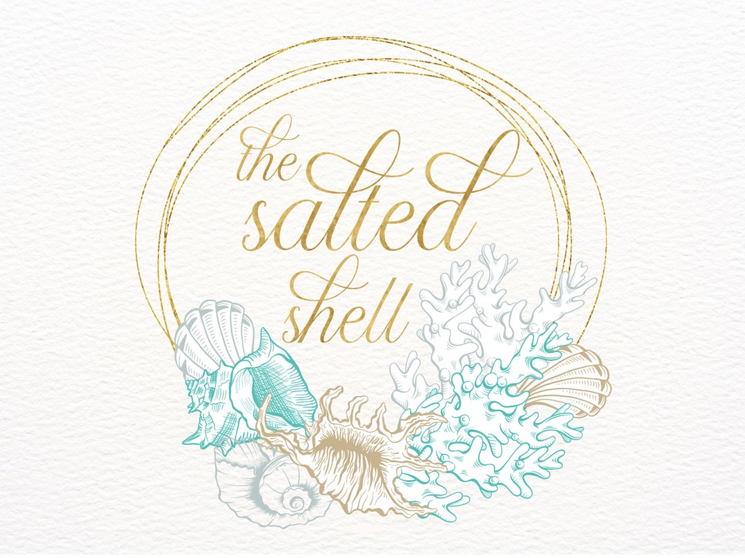 Coastal Logo Design, Seashell Logo, Nautical Logo Design, Coral Logo ...