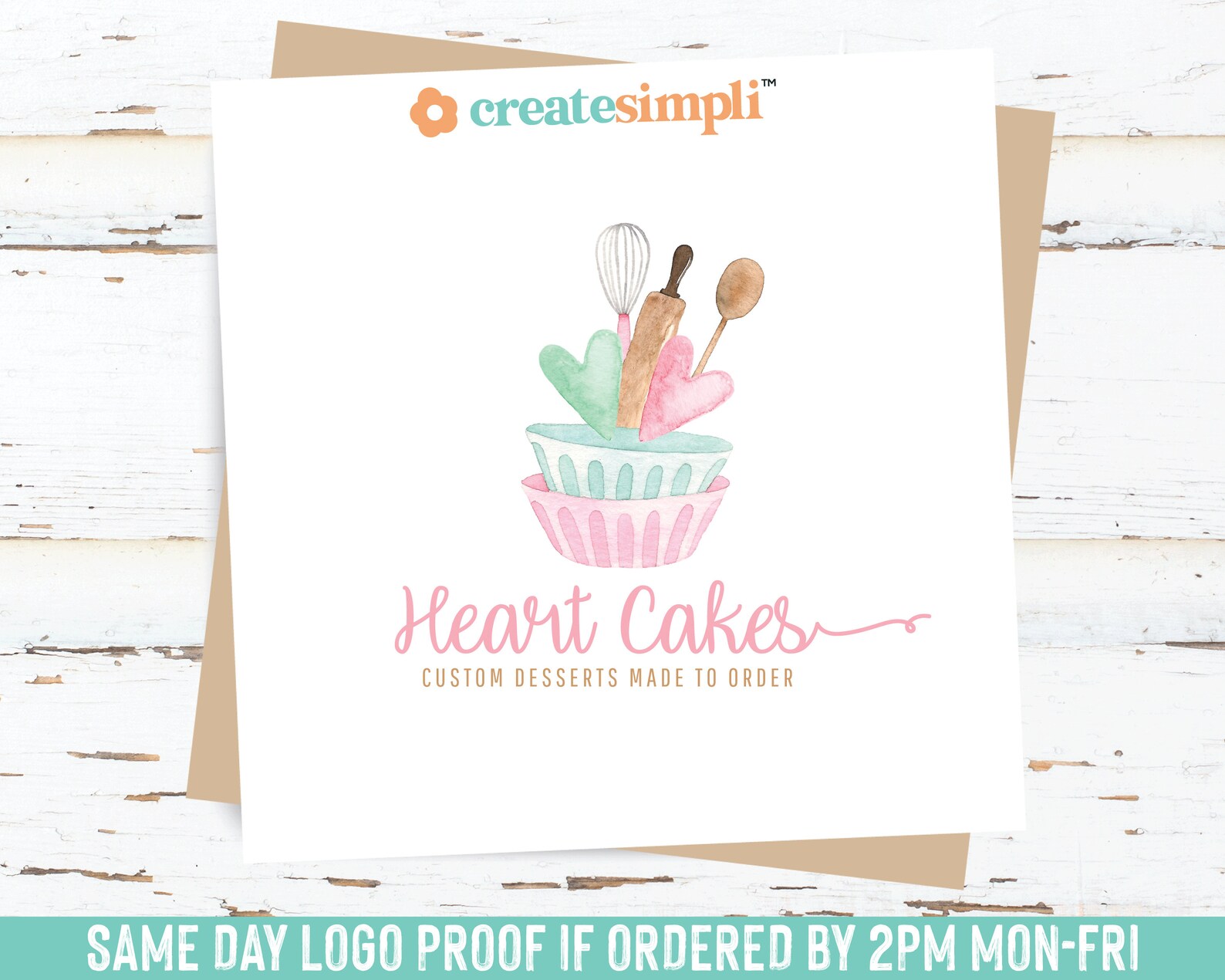 Premade Bakery Logo Baking Utensils Branding Kit Rolling Pin - Etsy