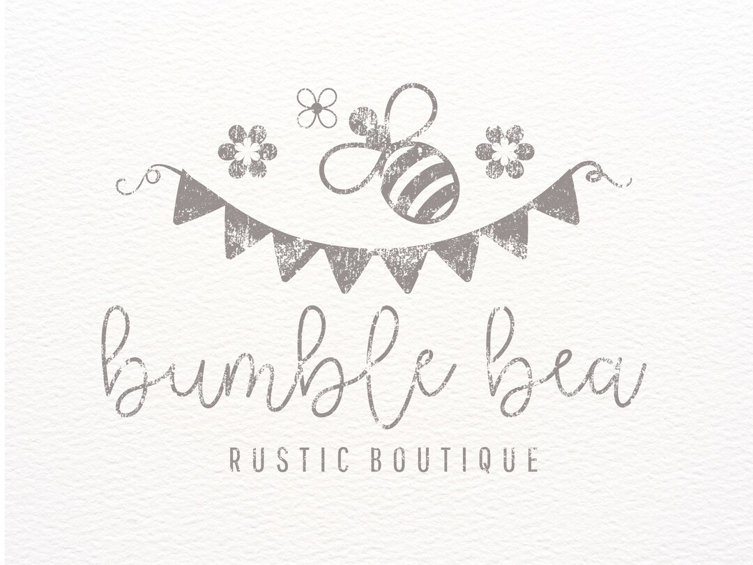Bee Logo Design, Rustic Logo, Vintage Logo, Distressed Logo, Banner ...