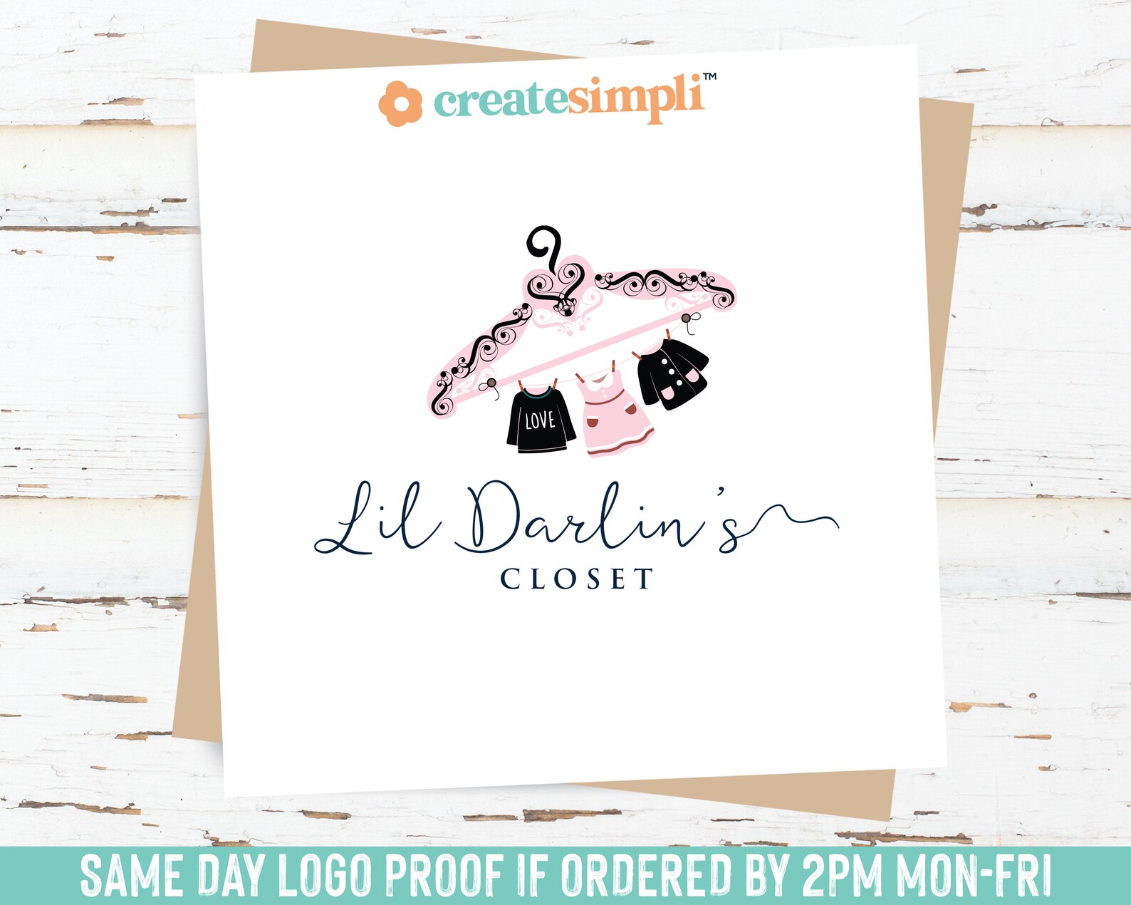 Children's Boutique Logo Kids Clothes Hanger Logo Design - Etsy