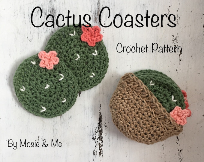Cactus Coaster PATTERN Crochet Pattern for Succulent Coasters - Etsy