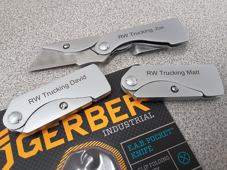 Personalized Gerber EAB Utility Pocket Knife Box Cutter - Custom Made ...