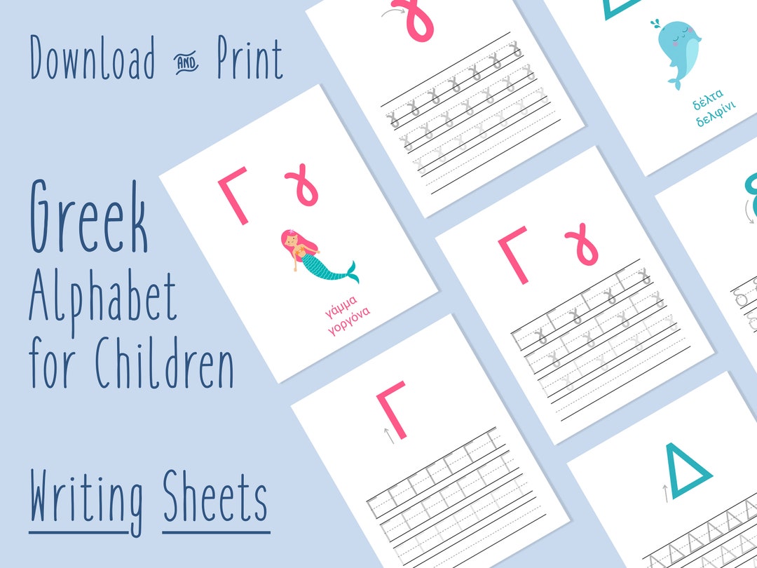 Greek Alphabet for Children Learn to Write - Etsy