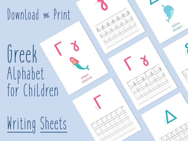 Greek Alphabet for Children Learn to Write - Etsy
