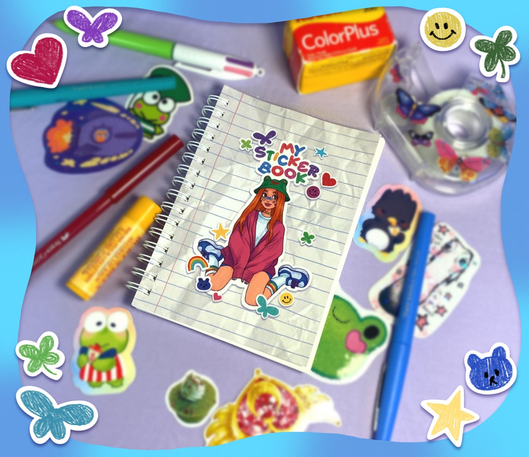 MY STICKER BOOK - Reusable Sticker Book, A6, Kidcore Clowncore ...