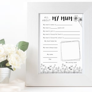 All About My Mum Printable Quiz - Colour in Flowers Design - Etsy