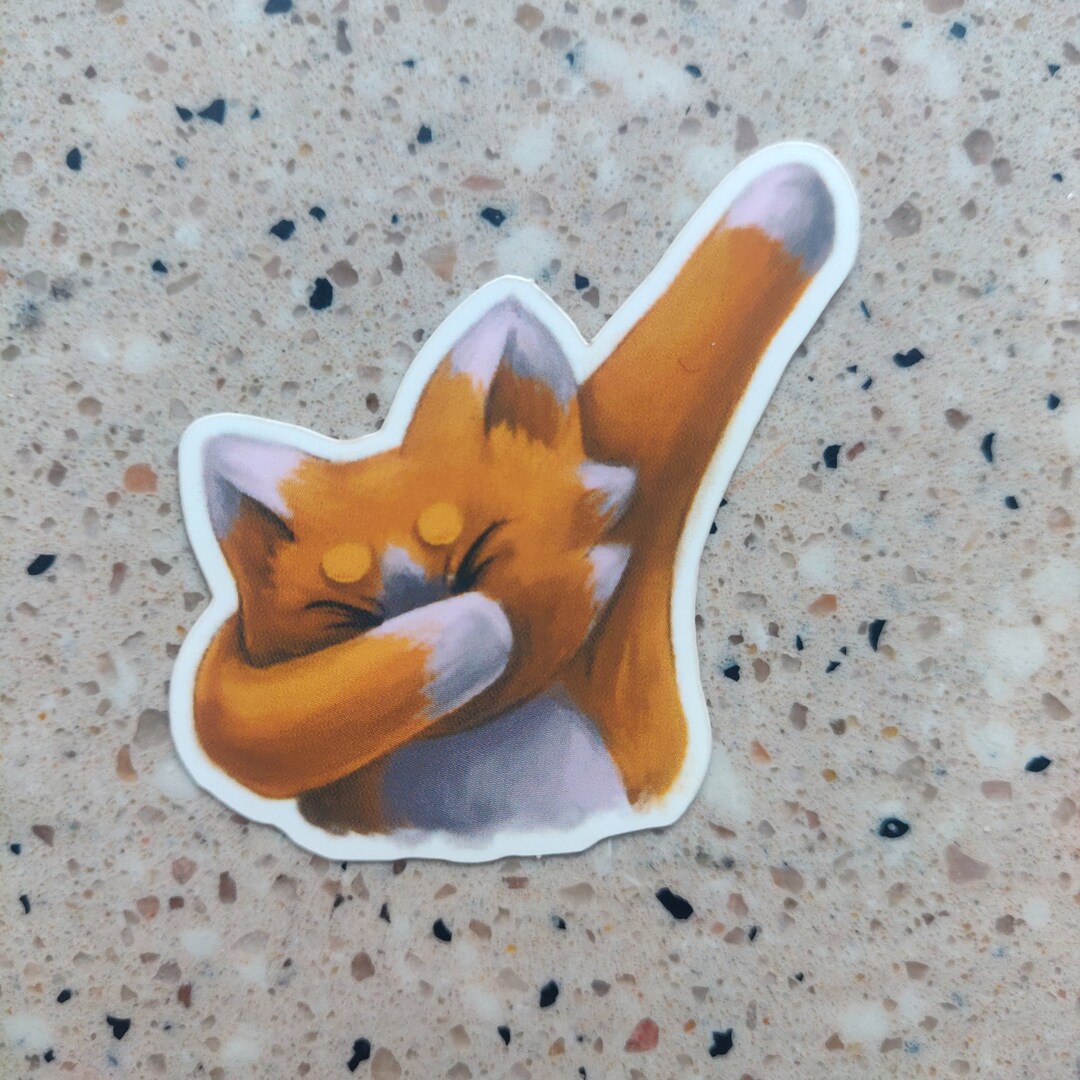 Dab • Cat Emote Matte Vinyl Sticker - Etsy