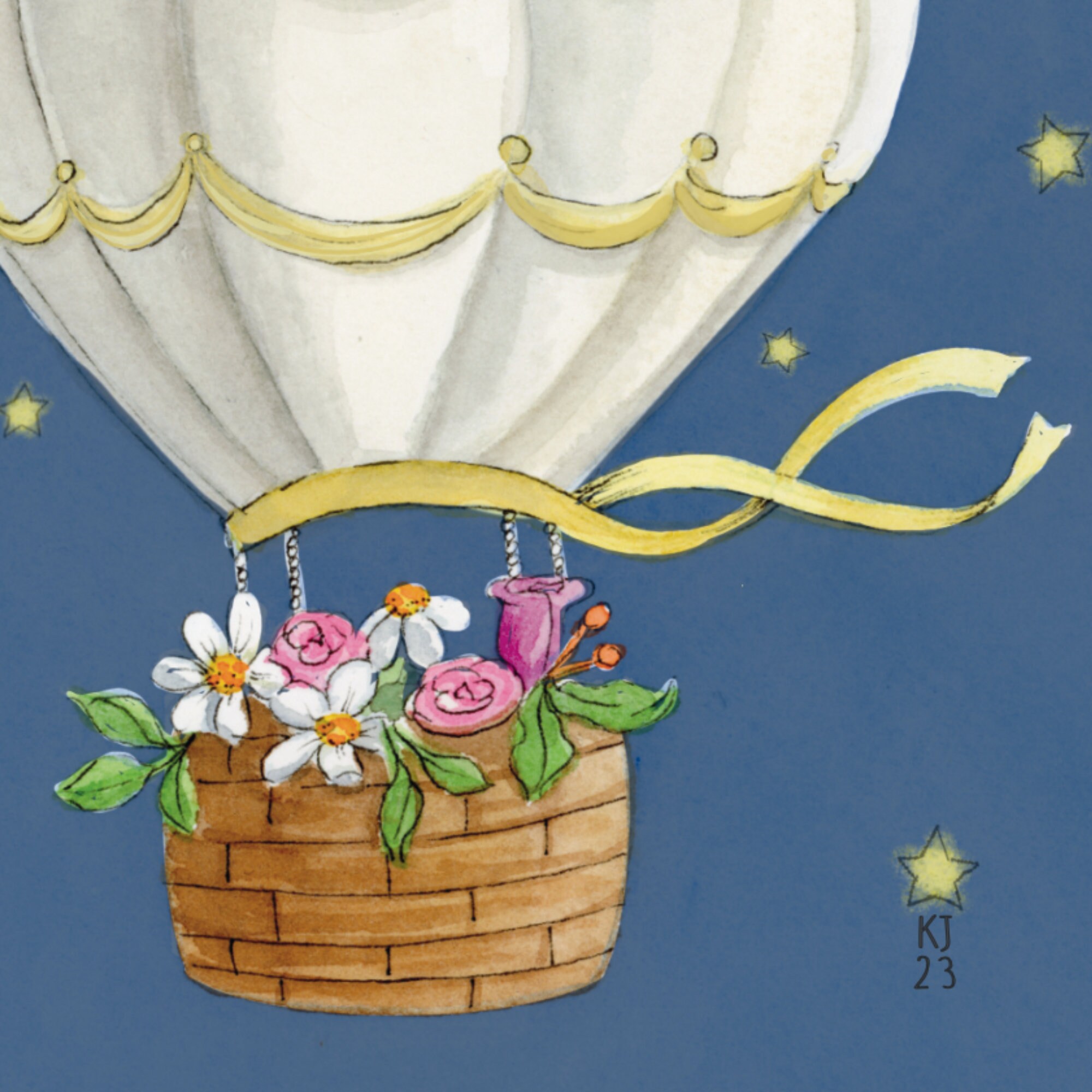 Hot Air Balloon Note Card to Welcome Baby, Thank You, Bridal Showers ...