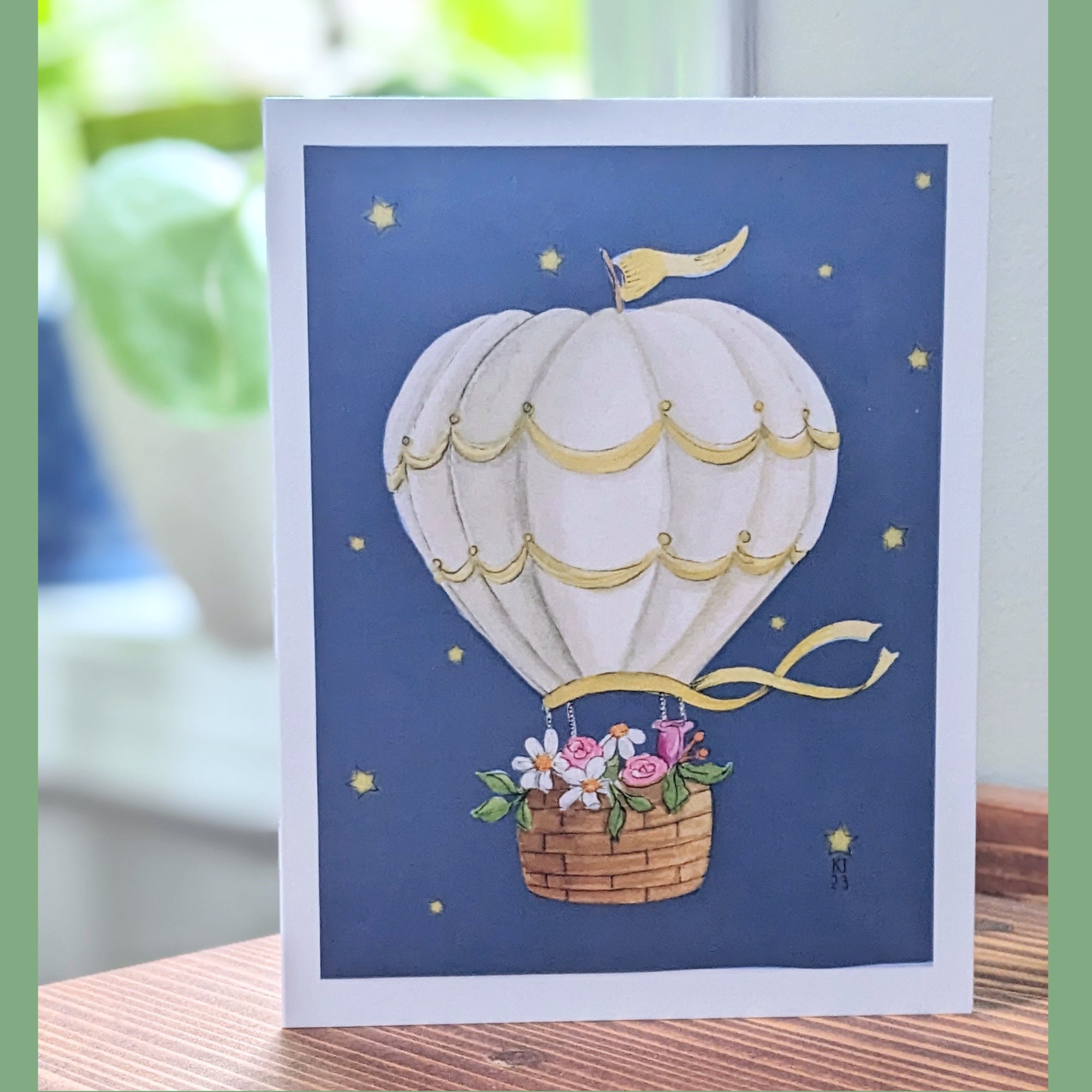 Hot Air Balloon Note Card to Welcome Baby, Thank You, Bridal Showers ...