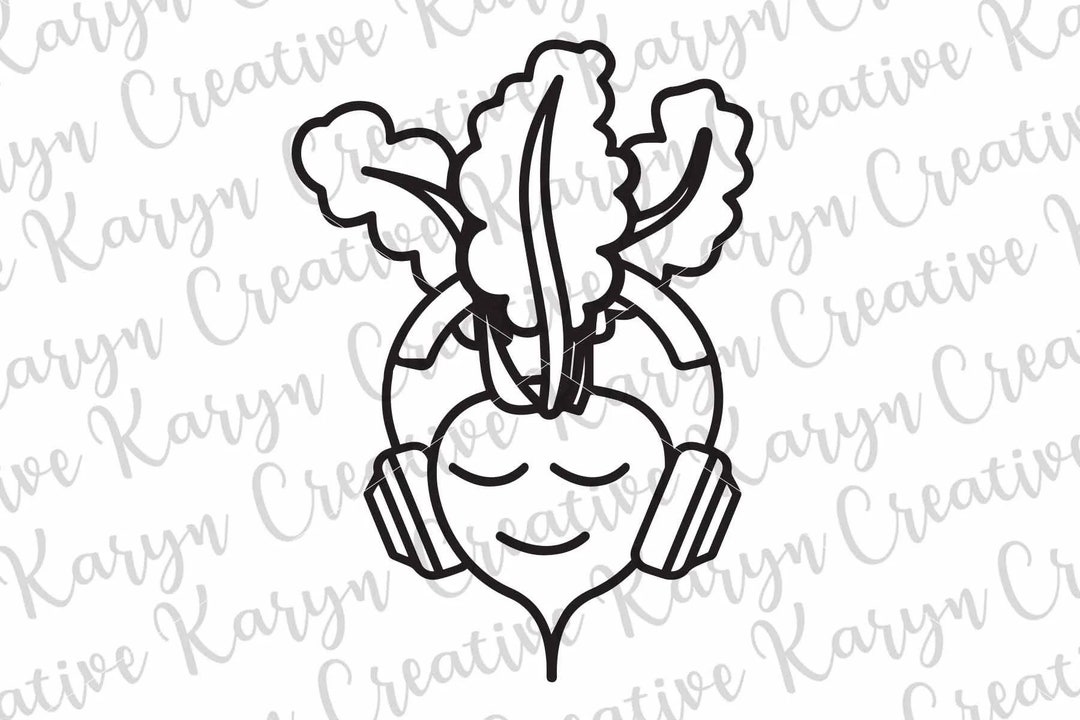 Vegtable Beet Listening to Music Beats File Svg Png Eps Dxf File for ...