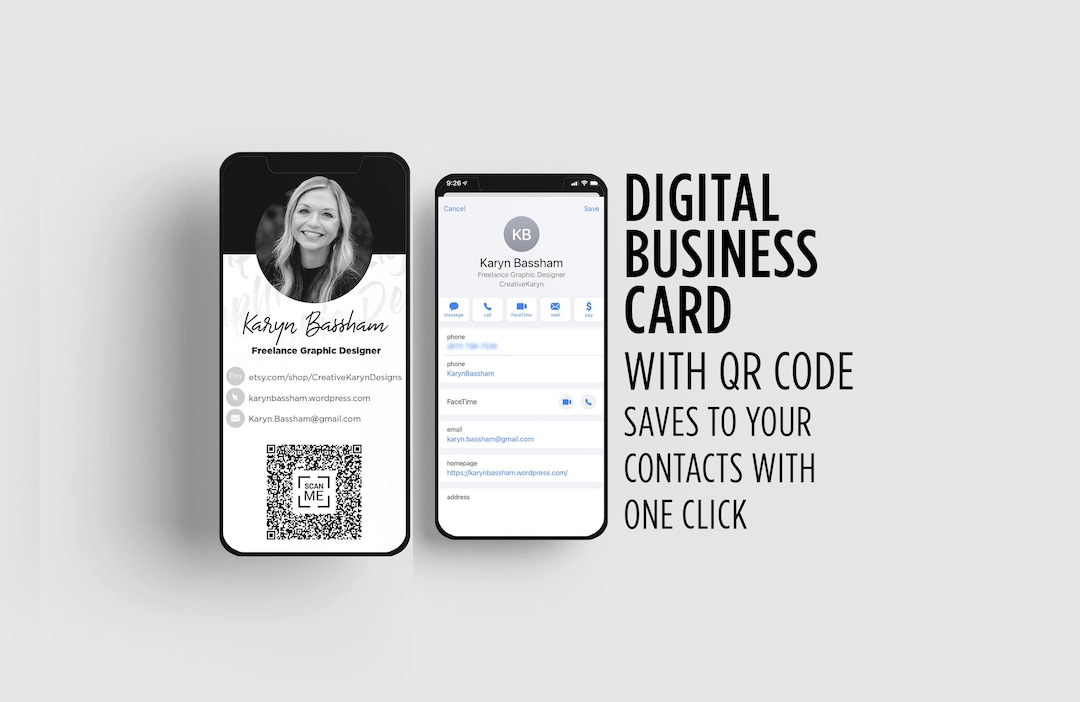Digital Business Card With QR Code - Business Card | Send as a Text ...