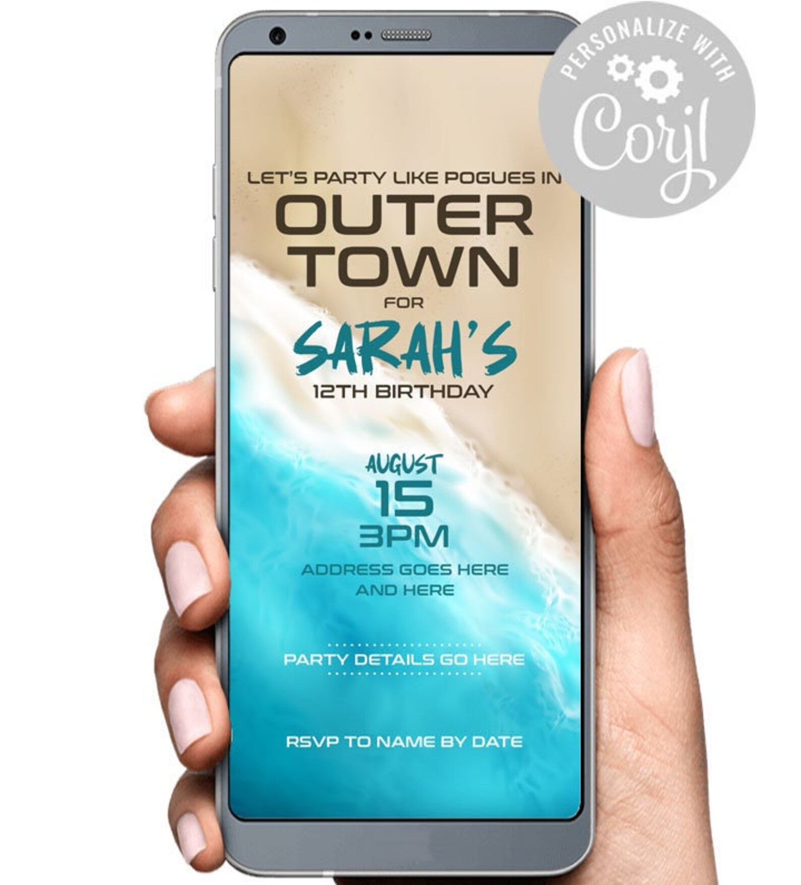 Outer Banks Inspired Digital Text SMS Invitation Evite Try - Etsy
