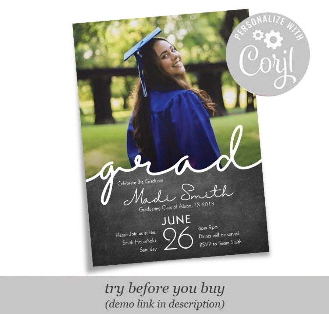 Grad Graduation Announcement Class of 2023 Corjl Try Before You Buy ...