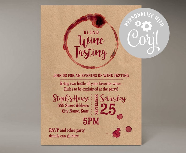 Blind Wine Tasting Party | Wine Event Text Invitation Invite | Try ...