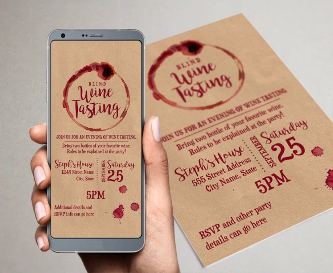 Blind Wine Tasting Party | Wine Event Text Invitation Invite | Try ...