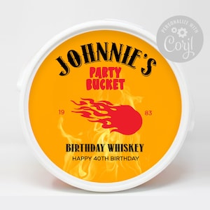 Fireball Inspired Mini Bottle Party Bucket Lid Custom Sticker ...