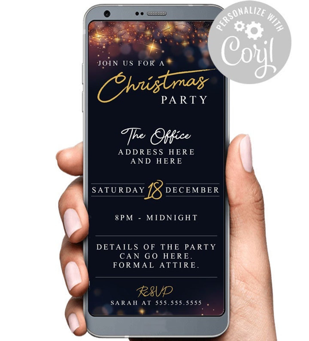 Formal Christmas Invitation for Office Party Holiday Party Christmas ...