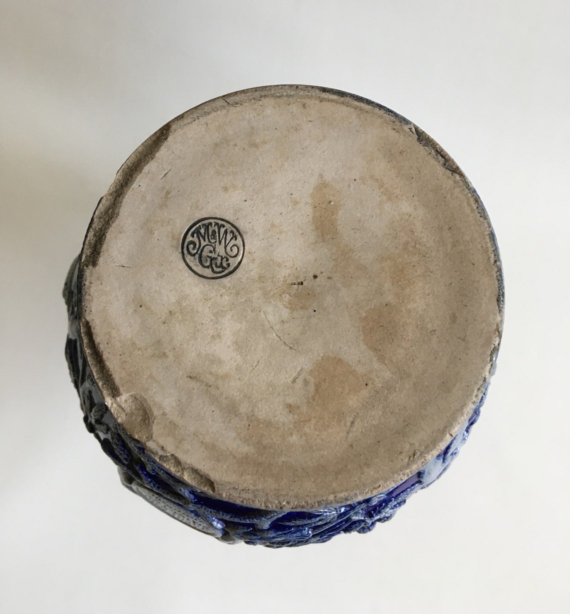 Merkelbach & Wick Stoneware Jug Salt Glazed Hand Moulded Cobalt Blue ...