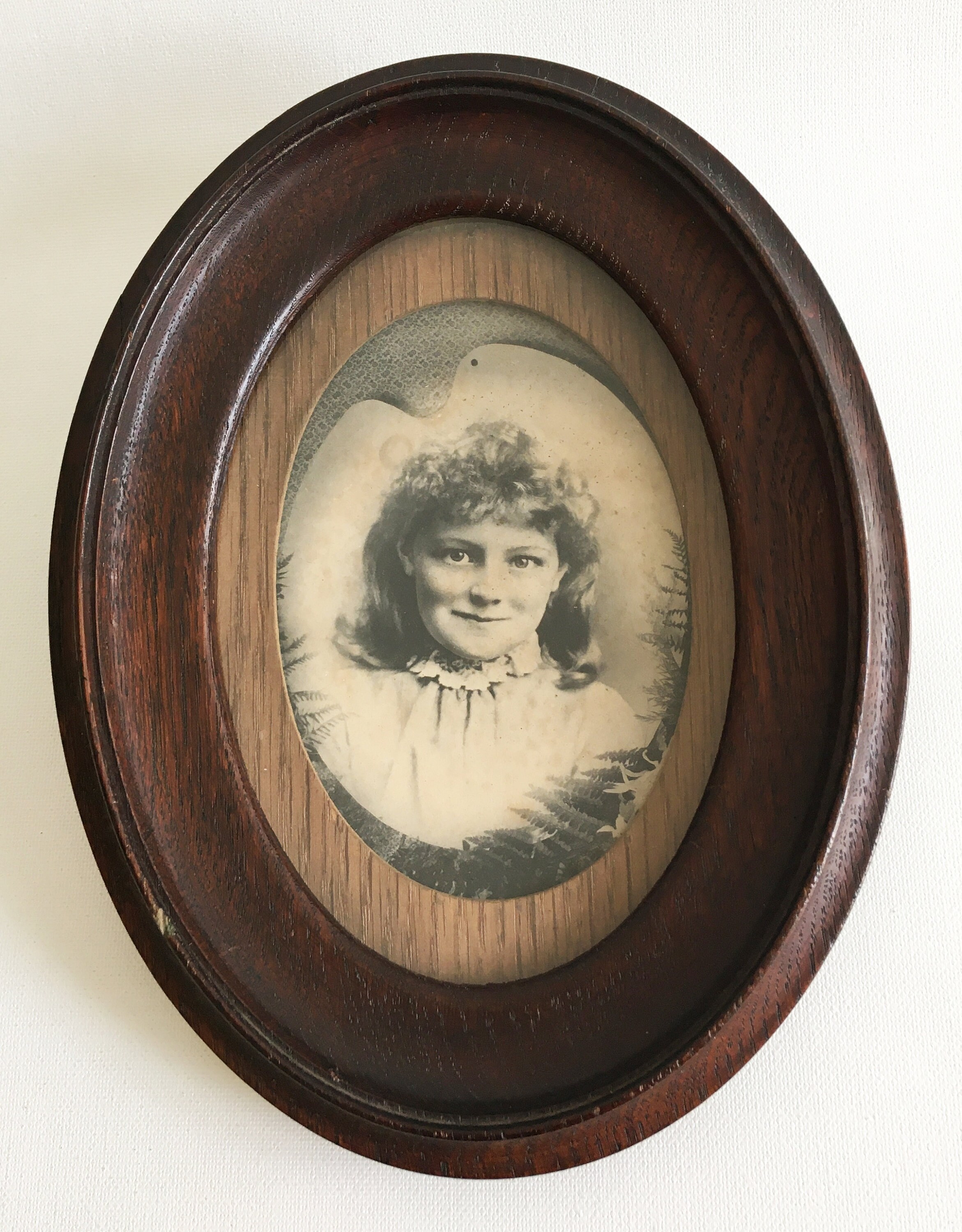 Victorian Oak Oval Picture Frame Photo Frame Solid Oak Concave Glass ...