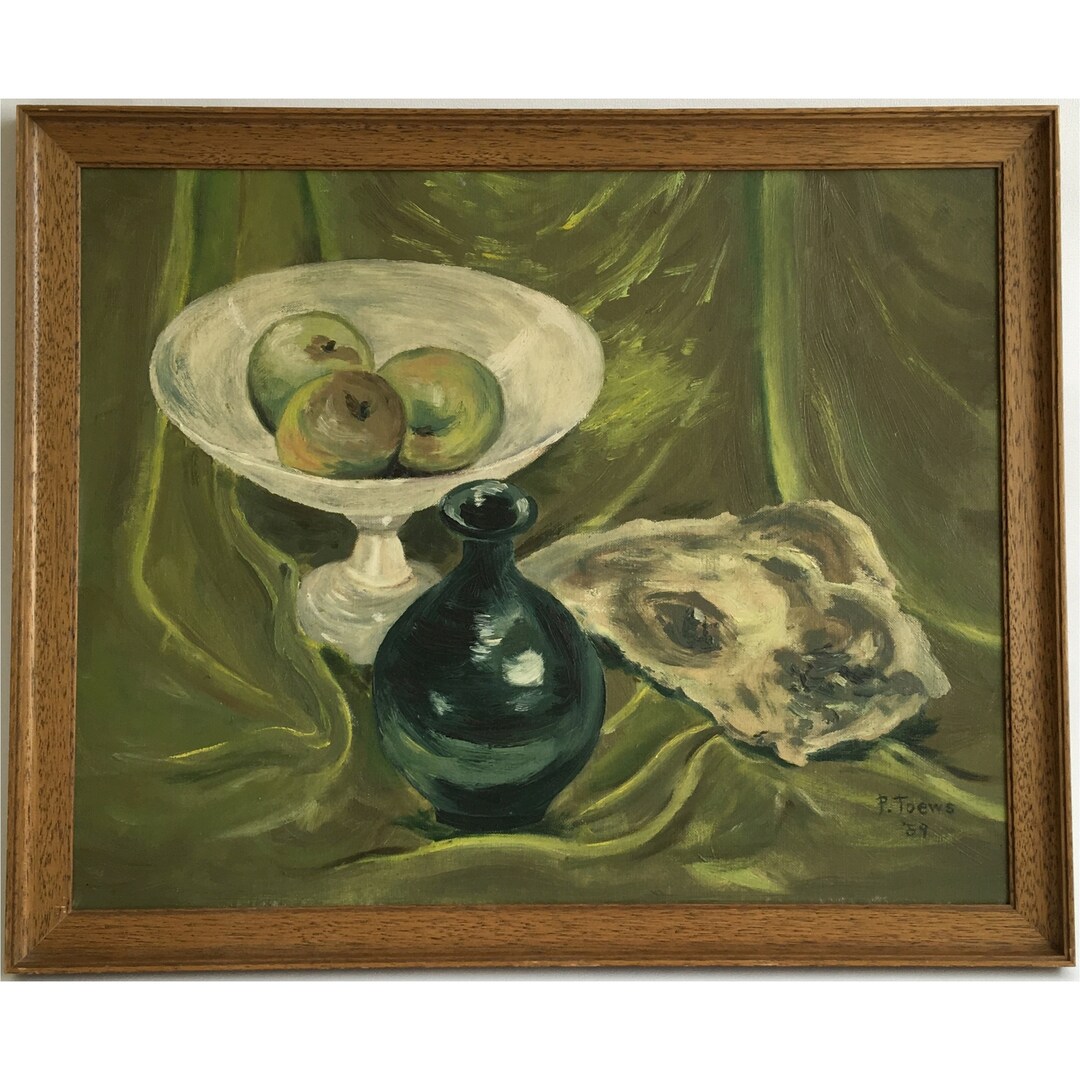 Pat Toews Still Life in Green Stilleben in Grün Original Oil Painting ...