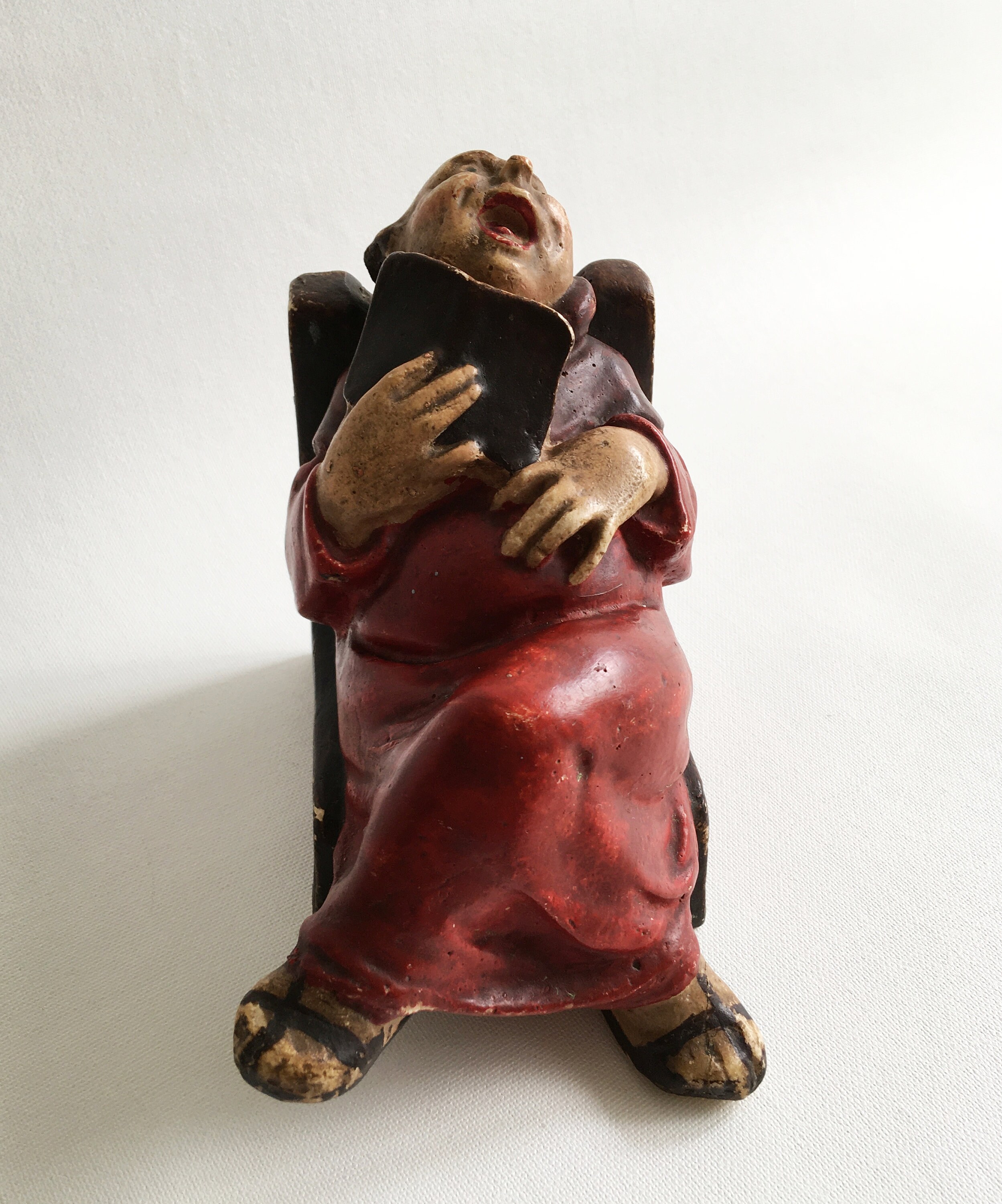 Antique Bookends Reading Monks Friars Figurines Plaster of Paris Hand ...